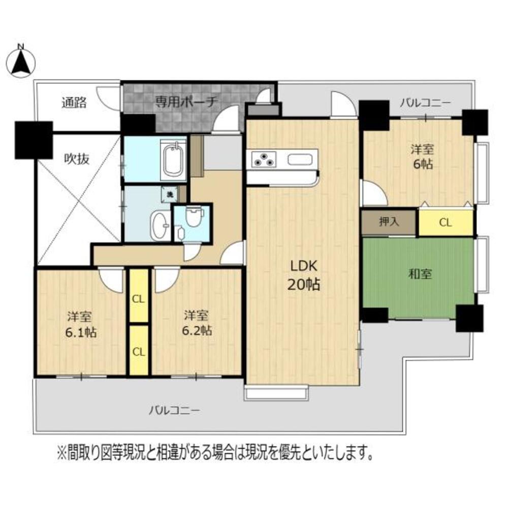 クレアドール県庁正門前 熊本県熊本市中央区神水1 (10万円／4LDK (和6 洋6.2 洋6.1 洋6 LDK20)／125.84㎡)｜賃貸物件(賃貸マンション・アパート・一戸建て)の住宅 ...
