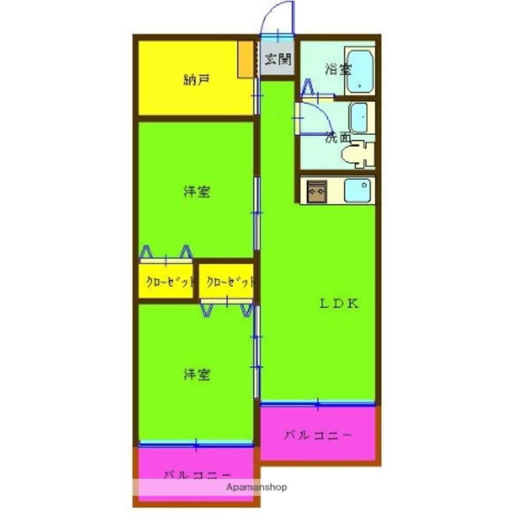 風の色 鹿児島県鹿児島市玉里町 (8.2万円／2SLDK (洋5.5 洋5.5 LDK10 納戸 3)／59.4㎡)｜賃貸物件(賃貸マンション・アパート・一戸建て)の住宅情報・お部屋探しなら ...
