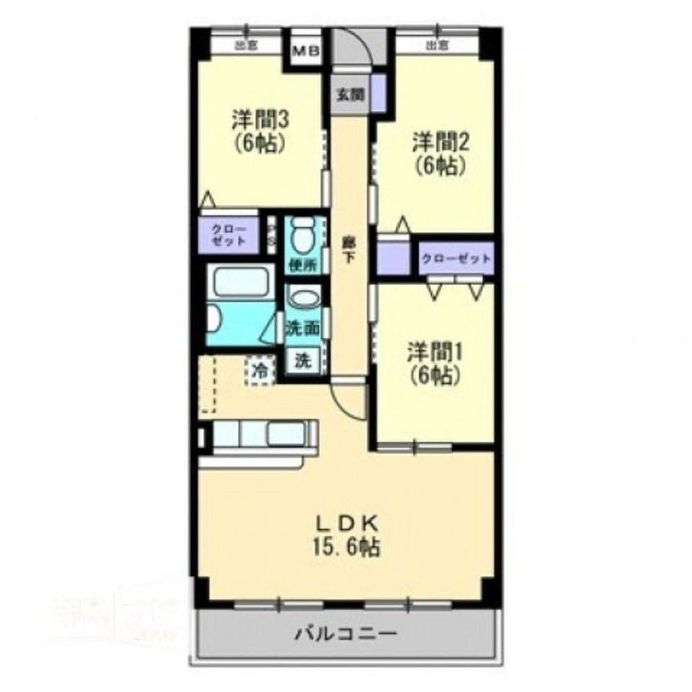 プラスパー旭通り 広島県福山市奈良津町1 (8.9万円／3LDK (洋6 洋6 洋6 LDK15.6)／75.24㎡)｜賃貸物件(賃貸マンション・アパート・一戸建て)の住宅情報・お部屋探しなら ...