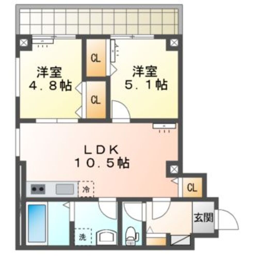 光のレジデンス・EXA 岩手県奥州市江刺大通り (8万円／2LDK (洋5.1 洋4.8 LDK10.5)／50.41㎡)｜賃貸物件(賃貸マンション・アパート・一戸建て)の住宅情報・お部屋探し ...