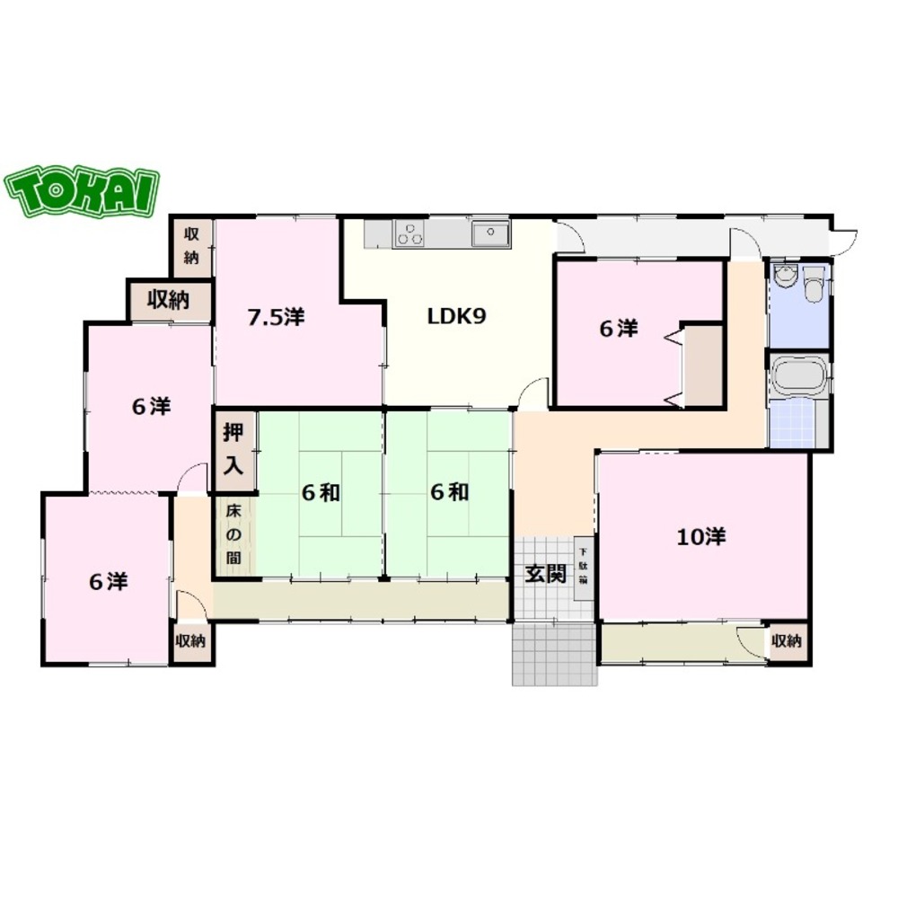 ドラッグストア横店一戸建 三重県松阪市久米町 (7万円／7LDK (和6 和6 洋10 洋7.5 洋6 洋6 洋6 LDK9)／151.66㎡)｜賃貸物件(賃貸マンション・アパート・一戸建て ...