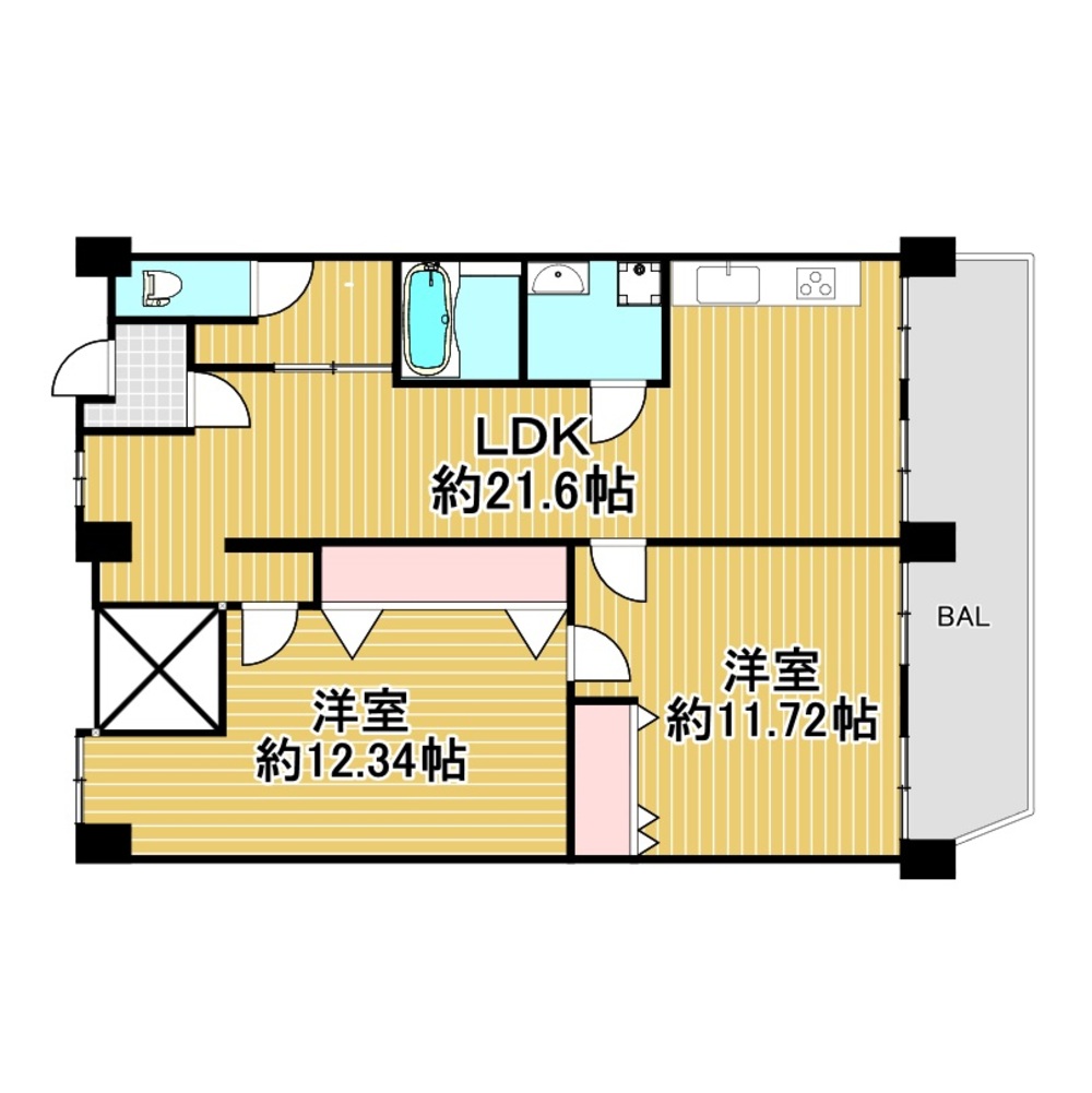 萬ビル 大阪府貝塚市王子 (8.8万円／2LDK (洋12.34 洋11.72 LDK21.6)／100㎡)｜賃貸物件(賃貸マンション・アパート・一戸建て)の住宅情報・お部屋探しならYahoo!不動産