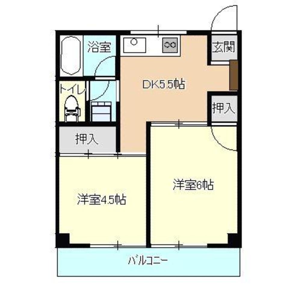 河村マンション 香川県高松市木太町 (4.2万円／2DK (洋6 洋4.5 DK5.5)／34.78㎡)｜賃貸物件(賃貸マンション・アパート・一戸建て)の住宅情報・お部屋探しならYahoo!不動産