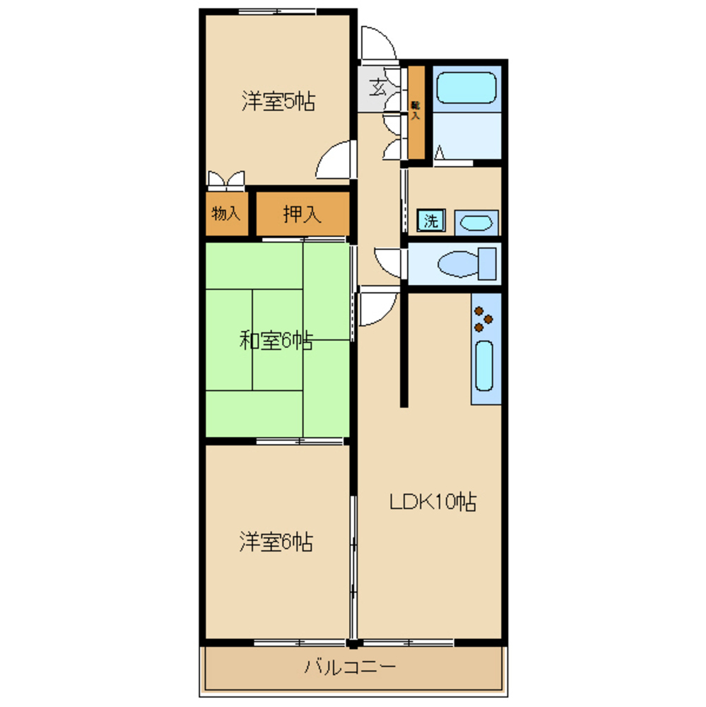 イーストコートSK 千葉県松戸市栄町6 (8.2万円／3LDK (和6 洋6 洋5 LDK10)／58.45㎡)｜賃貸物件(賃貸マンション・アパート・一戸建て)の住宅情報・お部屋探しなら ...