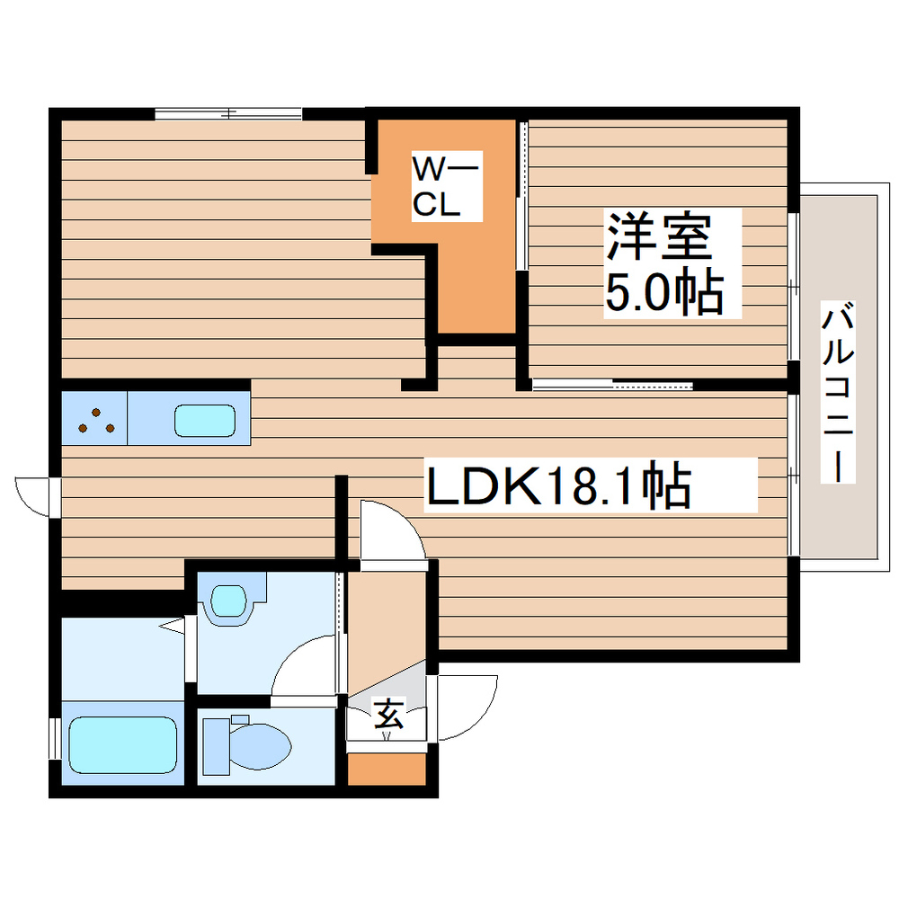 KMフラッツB 宮城県仙台市宮城野区福室7 (7万円／1LDK (洋5 LDK18.1)／50㎡)｜賃貸物件(賃貸マンション・アパート・一戸建て)の住宅情報・お部屋探しならYahoo!不動産