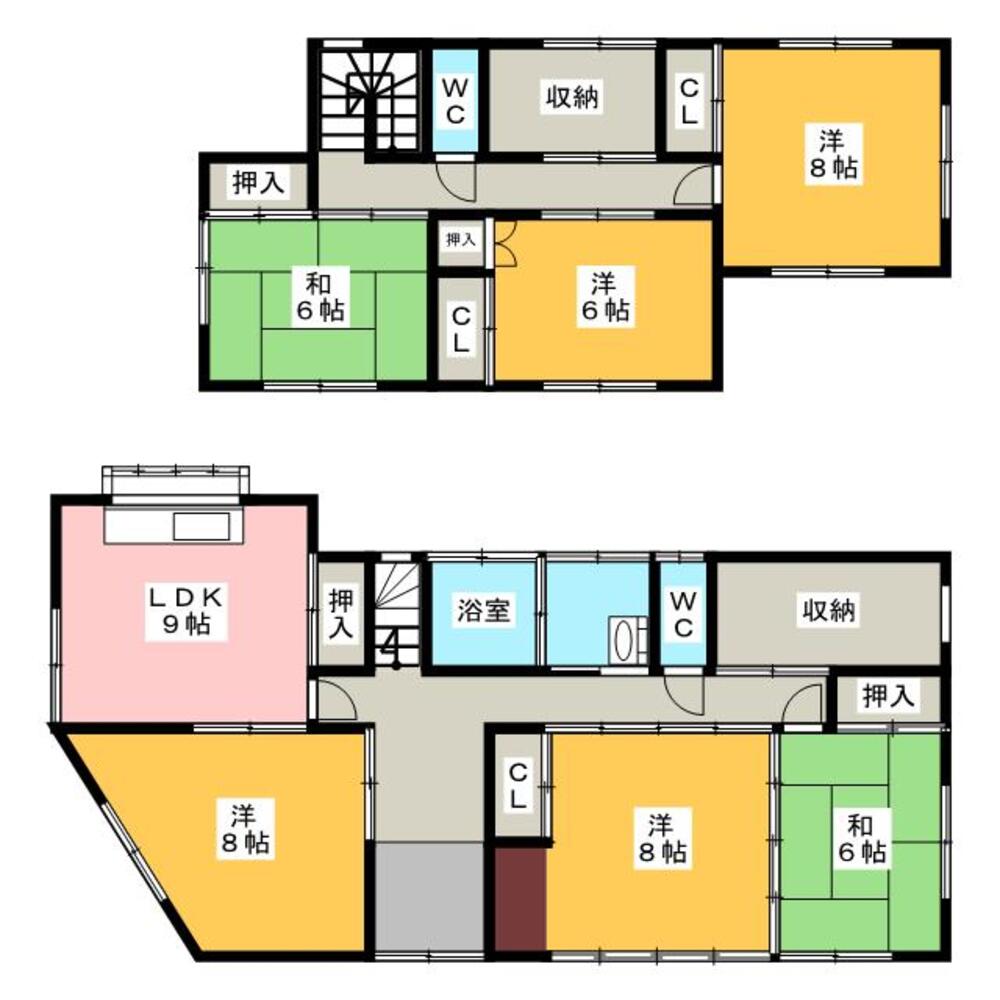 弓沢町大型戸建 静岡県富士宮市弓沢町 (6.8万円／6LDK (和6 和6 洋8 洋8 洋8 洋6 LDK9 納戸 4-3)／146.56㎡)｜賃貸物件(賃貸マンション・アパート・一戸建て)の ...