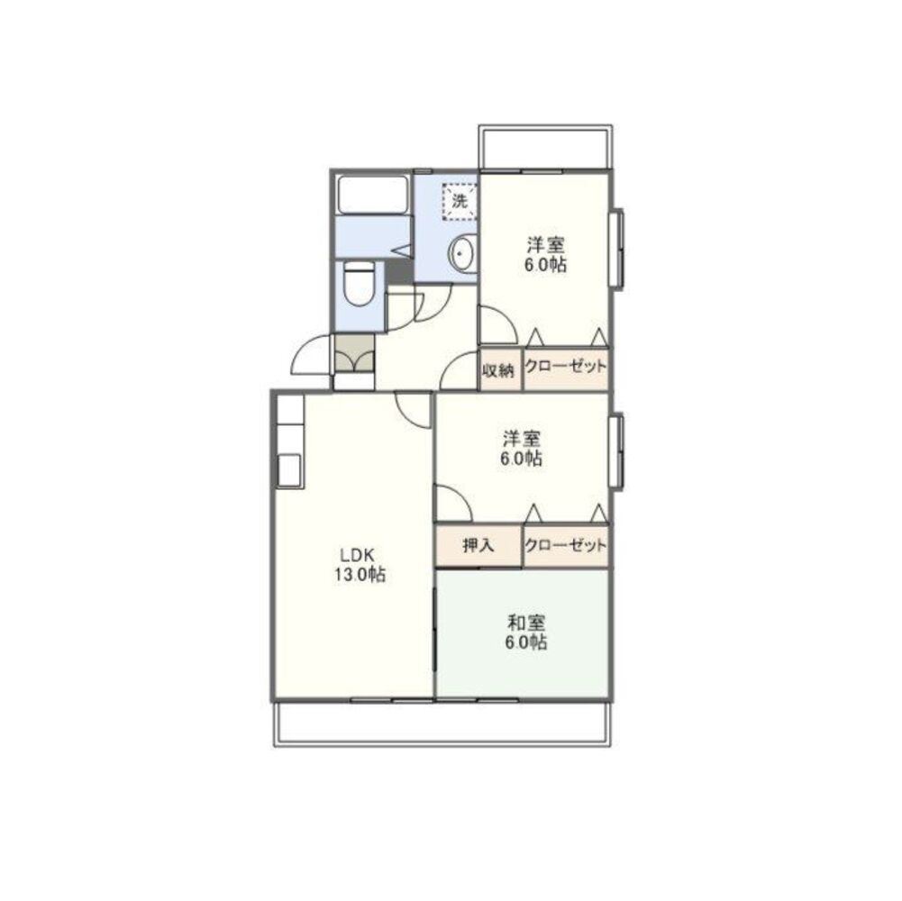 マリーム黒髪 長崎県佐世保市黒髪町 (7.4万円／3LDK (和6 洋6 洋6 LDK13.0)／73.78㎡)｜賃貸物件(賃貸マンション・アパート・一戸建て)の住宅情報・お部屋探しなら ...