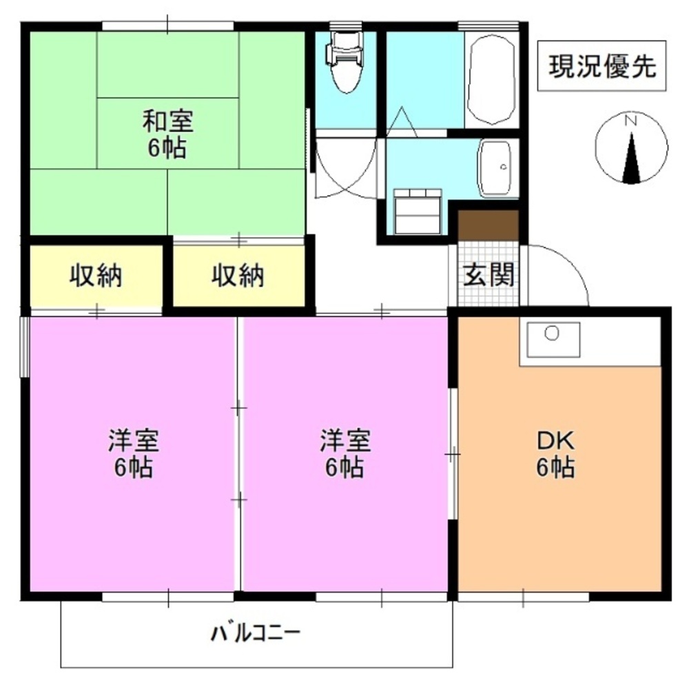 エレガントタウン上松 B 長野県長野市上松1 (6.1万円／3DK (和6 洋6 洋6 DK6)／53㎡)｜賃貸物件(賃貸マンション・アパート・一戸建て)の住宅情報・お部屋探しならYahoo!不動産