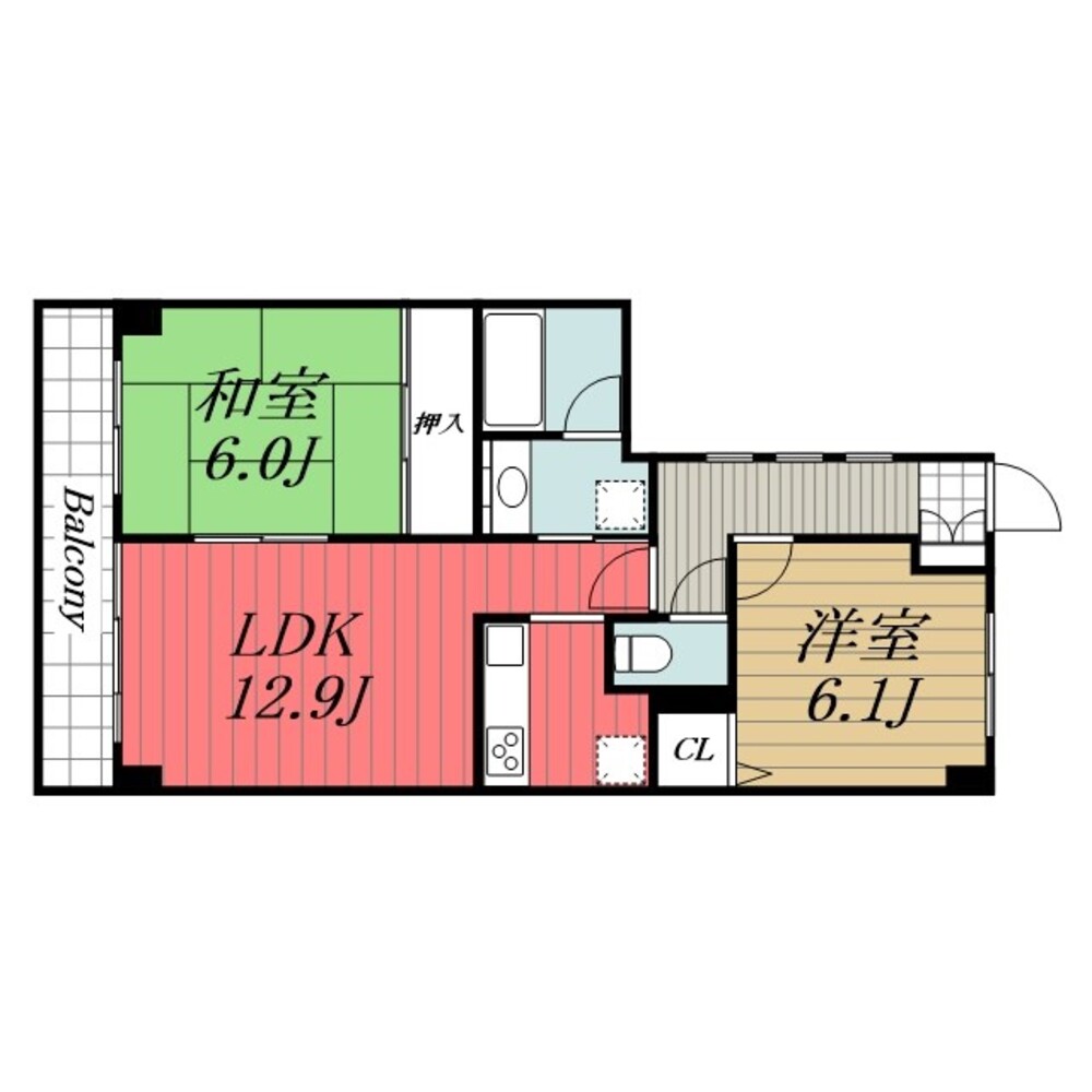 総武線 千葉駅 10階建 築30年 千葉県千葉市中央区出洲港 (8万円／2LDK (和6 洋6.1 LDK13.1)／58.08㎡)｜賃貸物件(賃貸マンション・アパート・一戸建て)の住宅情報 ...