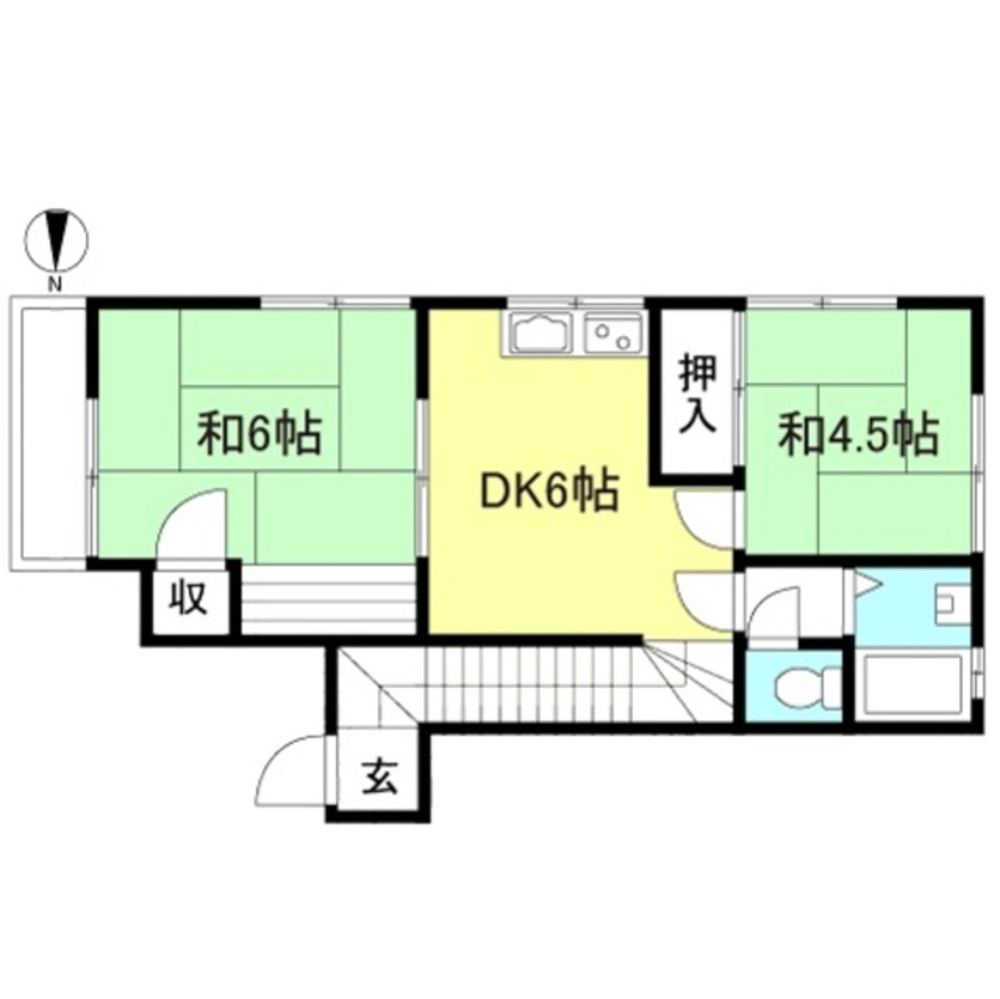 京王相模原線 京王稲田堤駅 2階建 築41年 神奈川県川崎市多摩区菅北浦3 (6.3万円／2DK (和6 和4.5 DK6)／37.26㎡)｜賃貸物件(賃貸マンション・アパート・一戸建て)の ...