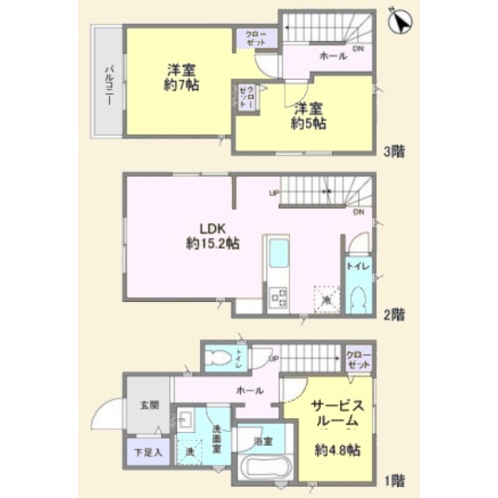 コレット 尾山台南 10 東京都世田谷区玉堤2 (31.6万円／3LDK (洋7 洋5 洋4.8 LDK15.2)／80.94㎡)｜賃貸物件(賃貸マンション・アパート・一戸建て)の住宅情報・お ...