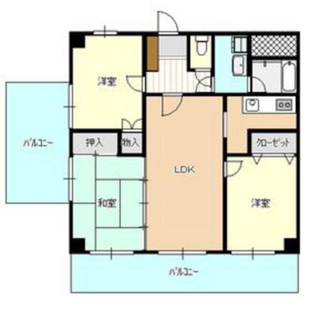 エトノ空港通り 広島県広島市西区南観音町 (8.5万円／3LDK (和6 洋6 洋6 LDK14)／70.12㎡)｜賃貸物件(賃貸マンション・アパート・一戸建て)の住宅情報・お部屋探しなら ...
