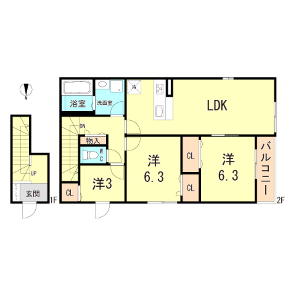 阪急神戸本線 西宮北口駅 2階建 築1年未満 兵庫県西宮市広田町 (14.4万円／3LDK (洋6.3 洋6.3 洋3 LDK11.3)／78.25㎡)｜賃貸物件(賃貸マンション・アパート ...