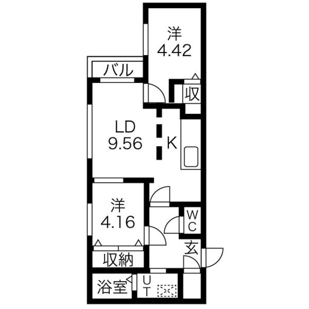 ガーデンテラス4C 北海道札幌市中央区大通東4 (7.2万円／2LDK (洋4.42 洋4.16 LDK9.56)／42.7㎡)｜賃貸物件(賃貸マンション・アパート・一戸建て)の住宅情報・お ...