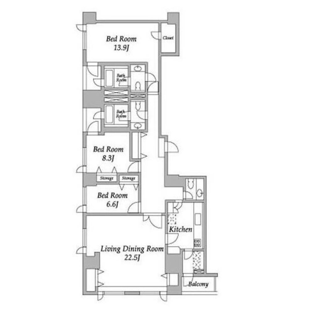 プライムスクェアシティ 東京都渋谷区広尾1 (100万円／3LDK (洋13.9 洋8.3 洋6.6 LD22.5K)／156.5㎡)｜賃貸物件(賃貸マンション・アパート・一戸建て)の住宅情報 ...