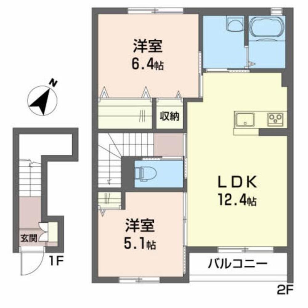 La Maison du Renard 福島県東白川郡棚倉町大字棚倉字宮下 (6.4万円／2LDK (和5.1 洋6.4 LDK12.4)／58.02㎡)｜賃貸物件(賃貸マンション・アパート ...