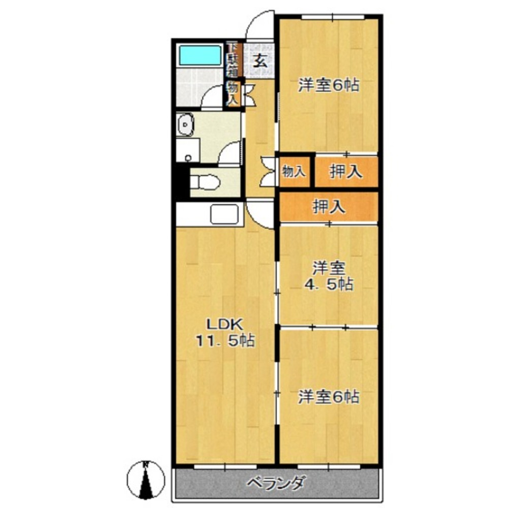 リリーハイツ瑞穂 愛知県名古屋市瑞穂区師長町 (7.8万円／3LDK (和6 洋6 洋4.5 LDK11.5)／61.94㎡)｜賃貸物件(賃貸マンション・アパート・一戸建て)の住宅情報・お ...