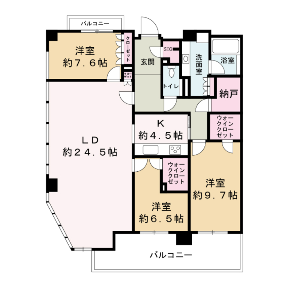 グランドメゾン大阪上本町 大阪府大阪市天王寺区上汐3 (100万円／3SLDK (洋9.7 洋7.6 洋6.5 LDK29)／123.09㎡)｜賃貸物件(賃貸マンション・アパート・一戸建て)の ...