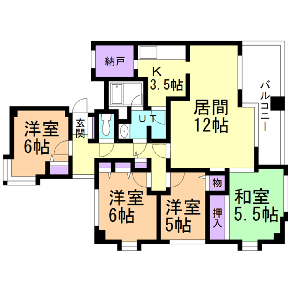 秀英シティハイツ 北海道札幌市北区北二十一条西3 (11万円／4LDK (和6 洋6 洋5.5 洋5 LD10K4)／89.93㎡)｜賃貸物件(賃貸マンション・アパート・一戸建て)の住宅情報 ...