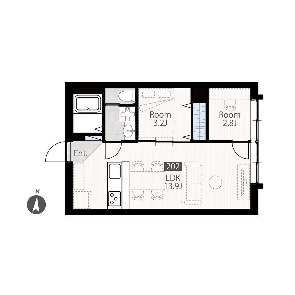 茗荷谷ハウス 東京都文京区小日向1 (21.4万円／2LDK (洋3.2 洋2.8 LDK13.9)／40.19㎡)｜賃貸物件(賃貸マンション・アパート・一戸建て)の住宅情報・お部屋探しなら ...