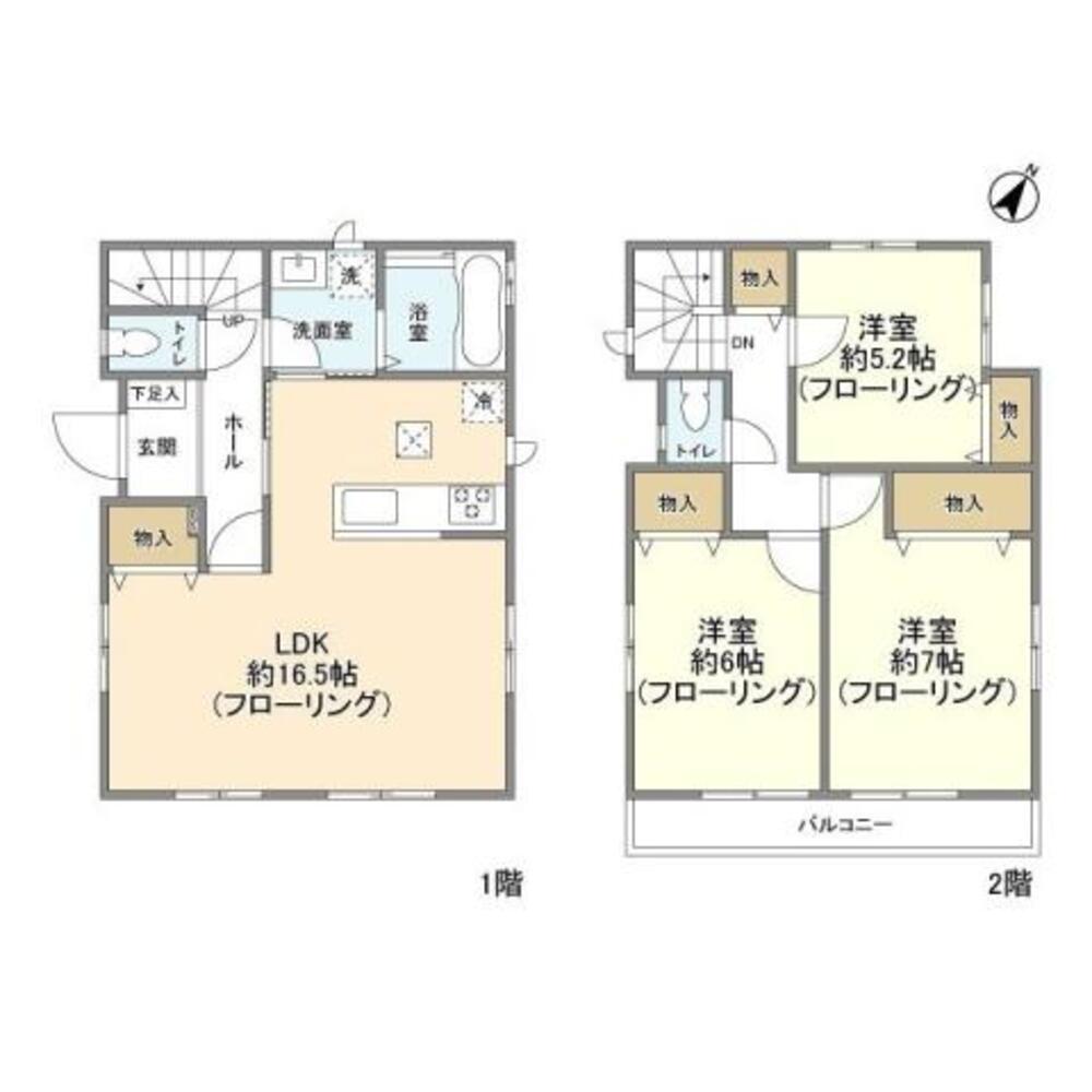 Kolet川越笠幡02 埼玉県川越市大字笠幡 (14.8万円／3LDK (洋7 洋6 洋5.2 LDK16.5)／85.69㎡)｜賃貸物件(賃貸マンション・アパート・一戸建て)の住宅情報・お ...