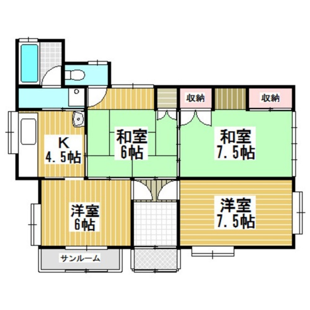 小橋内町1丁目11－7借家 北海道室蘭市小橋内町1 (2.4万円／3LDK (和7.5 和6 洋7.5 K4.5D6)／59.5㎡)｜賃貸物件(賃貸マンション・アパート・一戸建て)の住宅情報 ...