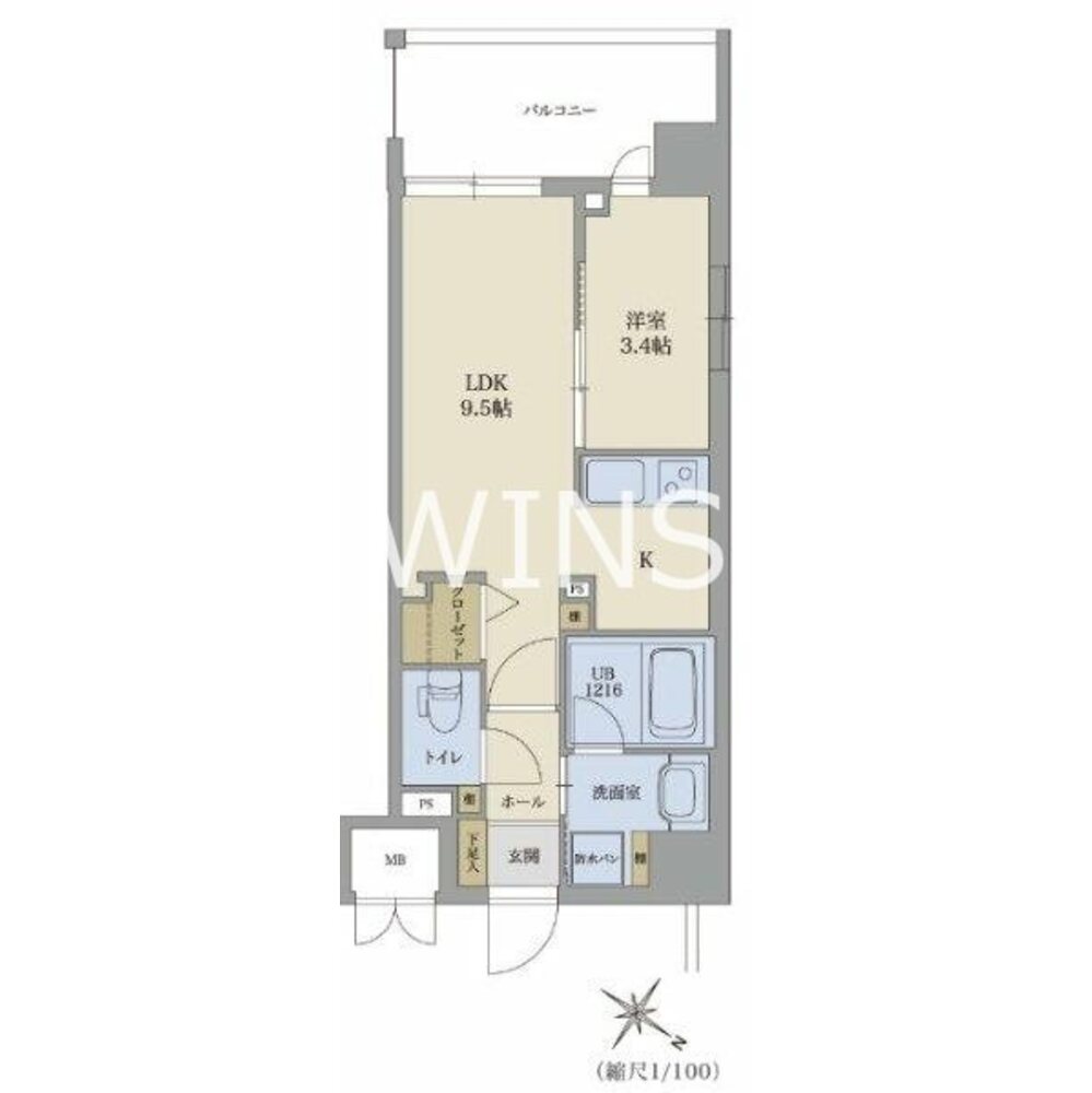 西鉄天神大牟田線 西鉄平尾駅 10階建 築9年 福岡県福岡市博多区美野島2 (7.7万円／1LDK (洋3.4 LDK9.5)／32.61㎡)｜賃貸物件(賃貸マンション・アパート・一戸建て)の ...