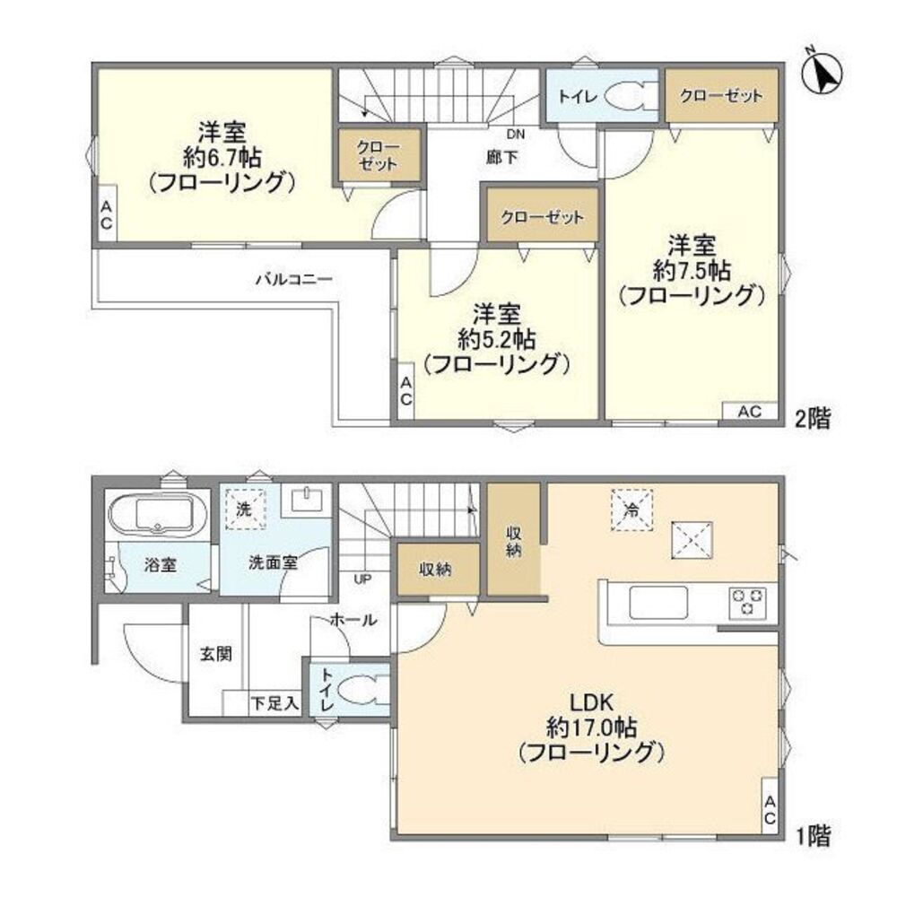 Kolet船橋三咲＃06 千葉県船橋市大穴南2 (15.2万円／3LDK (洋7.5 洋6.7 洋5.2 LDK17.0)／91.08㎡)｜賃貸物件(賃貸マンション・アパート・一戸建て)の住宅 ...
