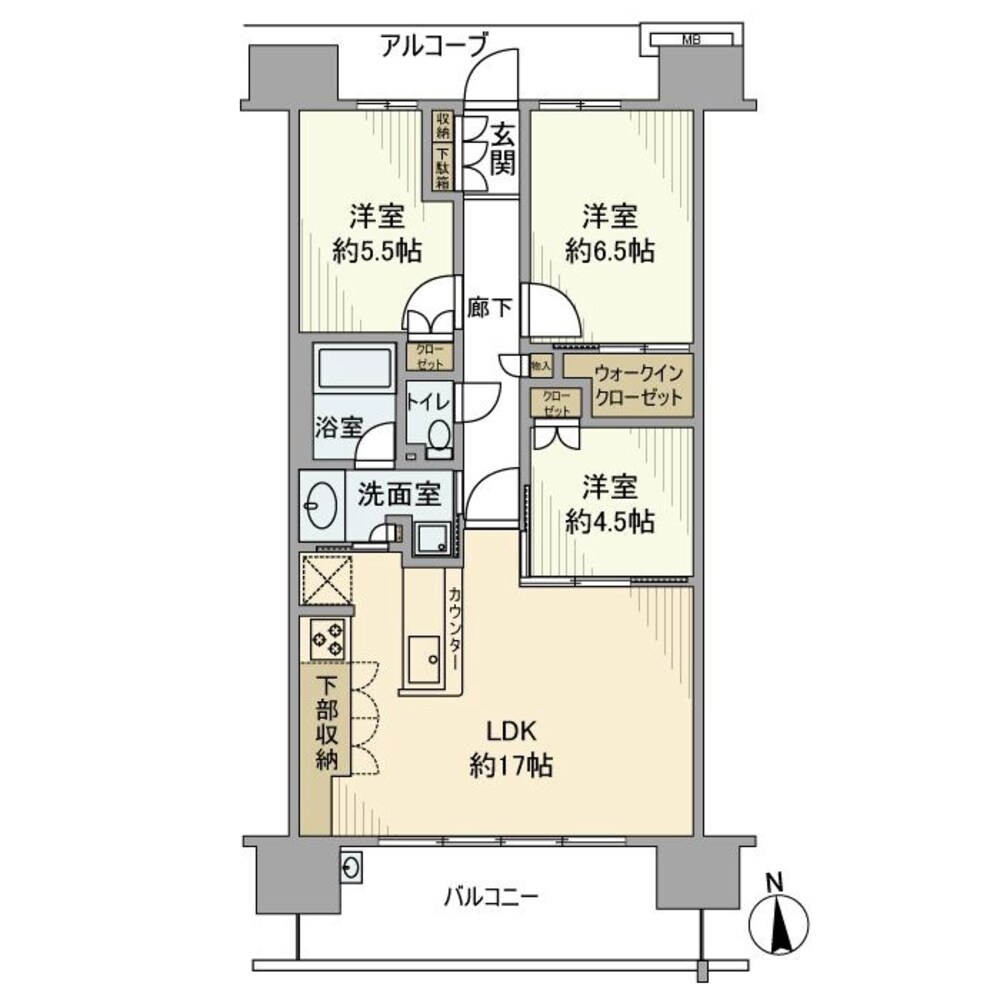 クラッシィハウス尼崎GRAND PLACE 兵庫県尼崎市長洲西通1 (17.9万円／3LDK (洋6.5 洋5.5 洋4.5 LDK17)／73.6㎡)｜賃貸物件(賃貸マンション・アパート ...