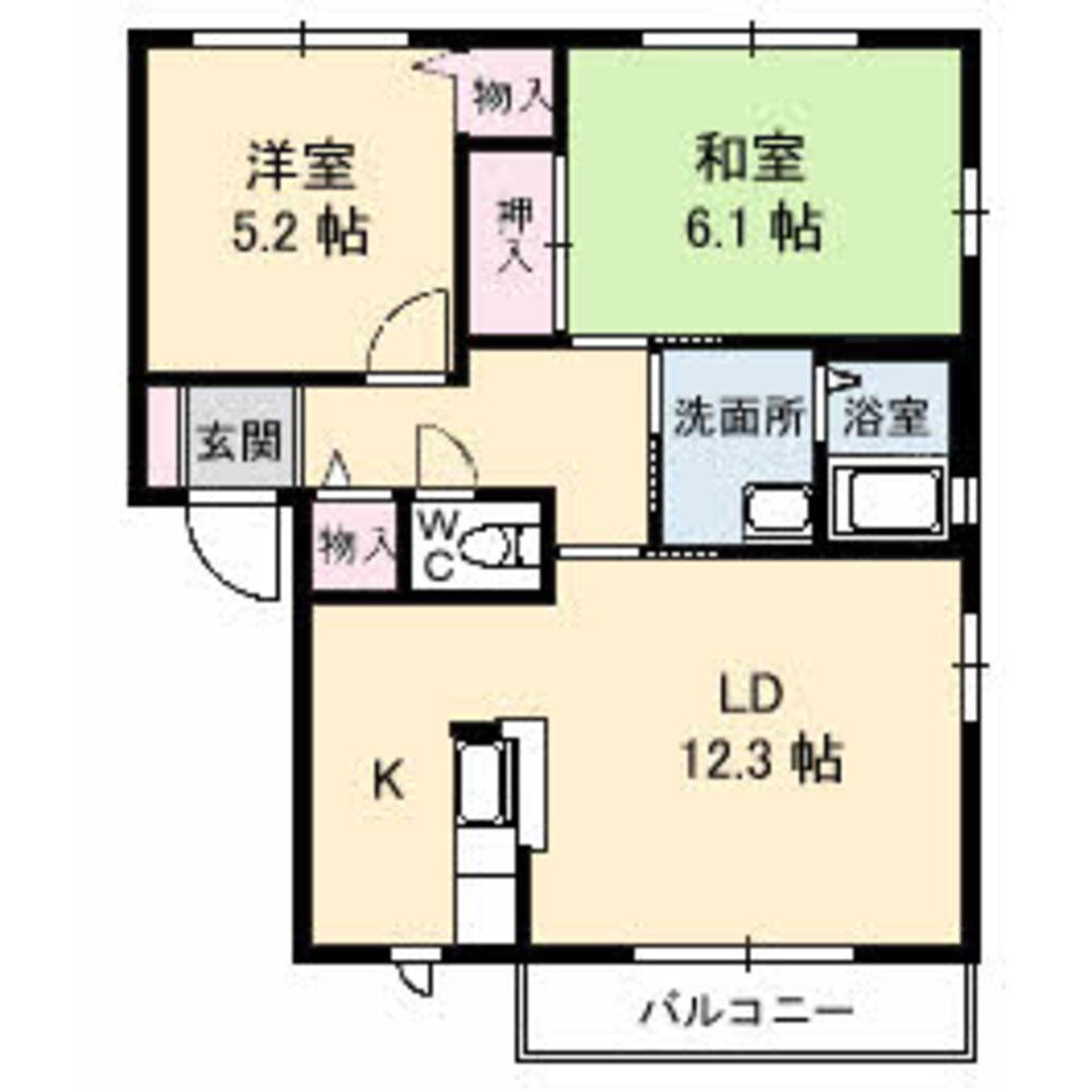 グランドスクウェア A棟 山口県山口市吉敷佐畑2 (5.6万円／2LDK (和6.1 洋5.2 LDK12.3)／54.81㎡)｜賃貸物件(賃貸マンション・アパート・一戸建て)の住宅情報・お ...