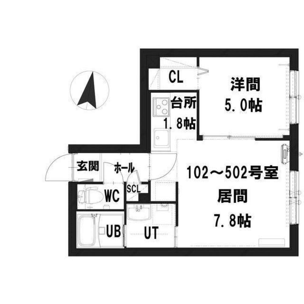 グランメール 北18条駅 北海道札幌市北区北十八条西3 (5.6万円／1LDK (洋5 LD7.8K1.8)／36.29㎡)｜賃貸物件(賃貸マンション・アパート・一戸建て)の住宅情報・お ...