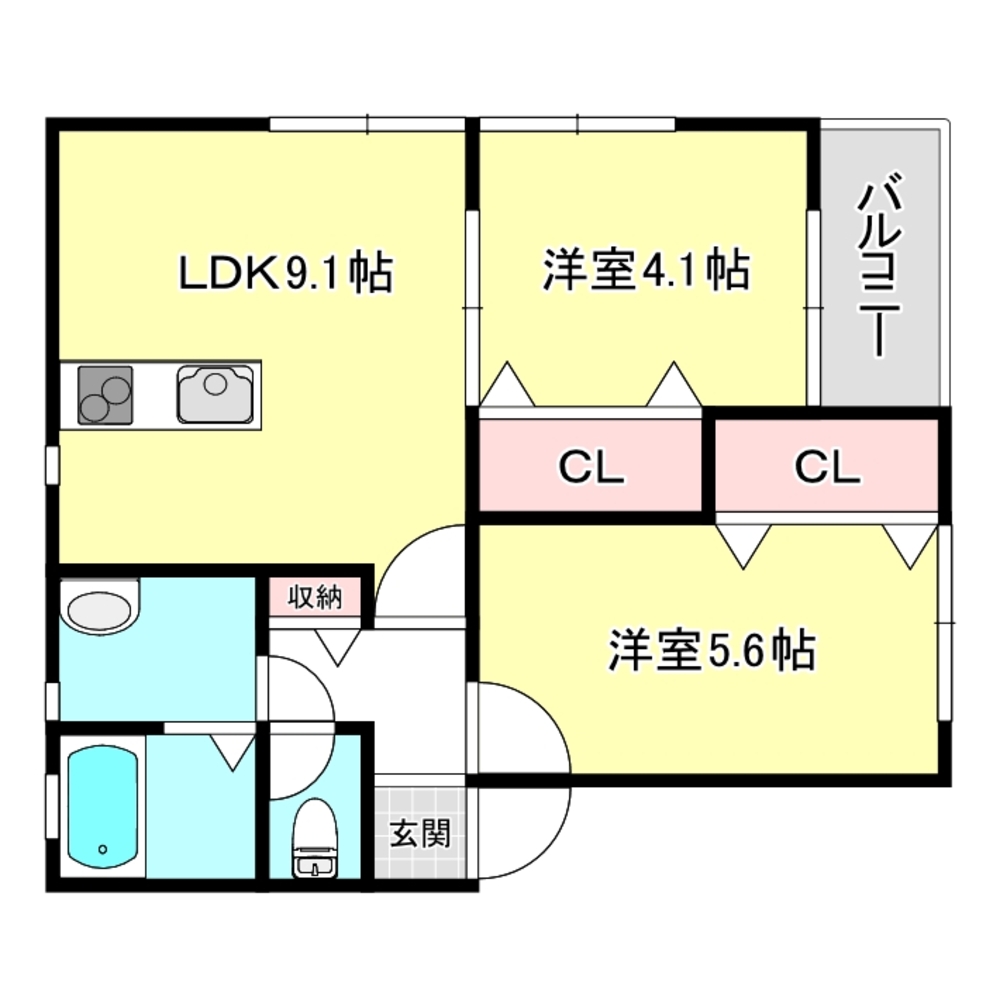 エバーライフ東加古川 兵庫県加古川市平岡町新在家 (7.4万円／2LDK (洋5.6 洋4.1 LDK9.1)／44.5㎡)｜賃貸物件(賃貸マンション・アパート・一戸建て)の住宅情報・お ...