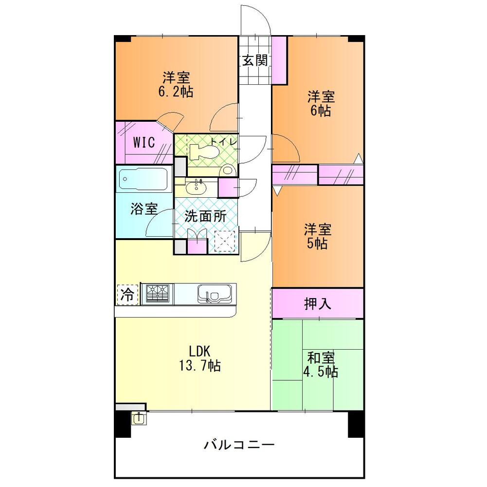 ゼファー太田本町プリンシア 群馬県太田市本町 (15万円／4LDK (和4.5 洋6.2 洋6 洋5 LDK13.7)／80.3㎡)｜賃貸物件(賃貸マンション・アパート・一戸建て)の住宅情報 ...