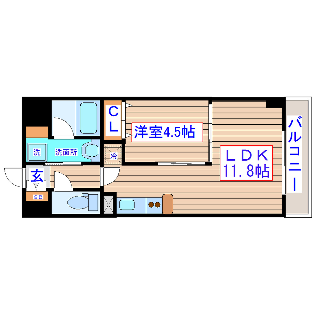 プラウドフラット河原町 宮城県仙台市若林区八軒小路 (6.9万円／1LDK (洋4.5 LDK11.8)／37.96㎡)｜賃貸物件(賃貸マンション・アパート・一戸建て)の住宅情報・お部屋探し ...
