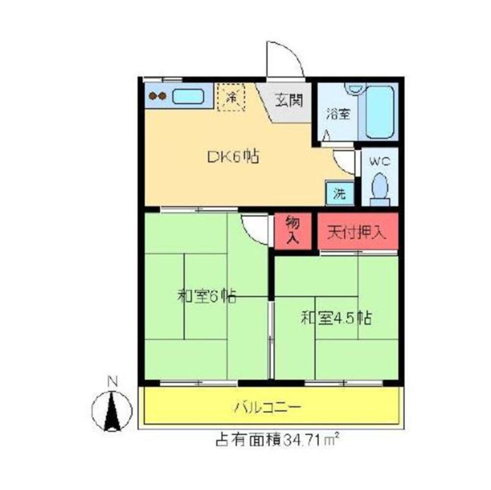 第二タウンコーポ浅田 東京都足立区辰沼2 (6万円／2DK (和6 和4.5 DK6)／34.71㎡)｜賃貸物件(賃貸マンション・アパート・一戸建て)の住宅情報・お部屋探しならYahoo!不動産