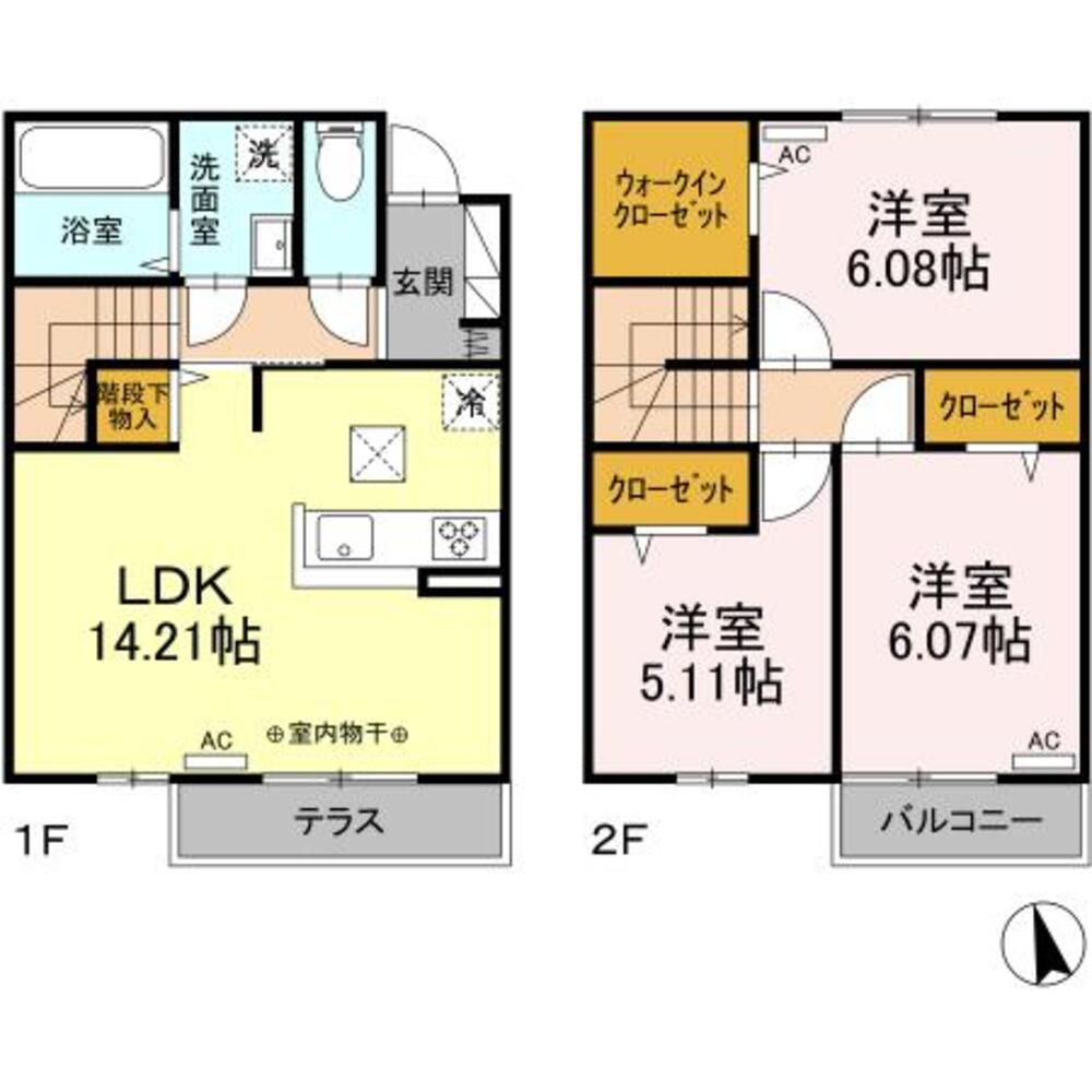 カルテットII 旧仮称)D-room新町1丁目新築 東京都国分寺市新町1 (15.5万円／3LDK (洋6.1 洋6.1 洋5.1 LDK14.2)／80.58㎡)｜賃貸物件(賃貸マンション ...