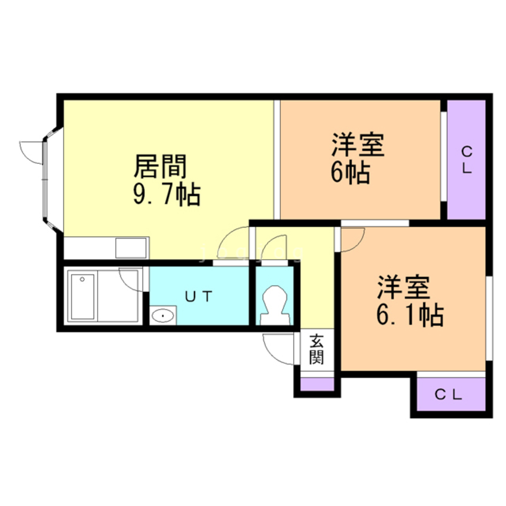 南幌アラビスII 北海道空知郡南幌町栄町4 (5.2万円／2LDK (洋6.1 洋6 LDK9.7)／46.87㎡)｜賃貸物件(賃貸マンション・アパート・一戸建て)の住宅情報・お部屋探しなら ...
