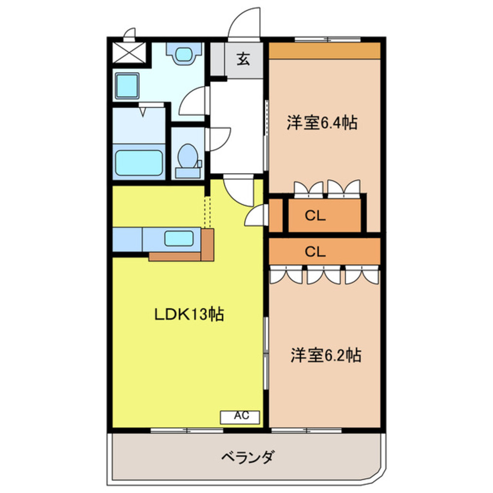 アンビエンテ 岐阜県本巣市文殊 (5.6万円／2LDK (洋6.4 洋6.2 LDK13)／57.85㎡)｜賃貸物件(賃貸マンション・アパート・一戸建て)の住宅情報・お部屋探しならYahoo!不動産