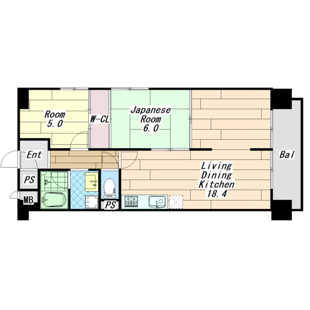 エスポアール福島 大阪府大阪市福島区福島7 (12.8万円／2LDK (和6 洋5 LDK18.4)／75.5㎡)｜賃貸物件(賃貸マンション・アパート・一戸建て)の住宅情報・お部屋探しなら ...