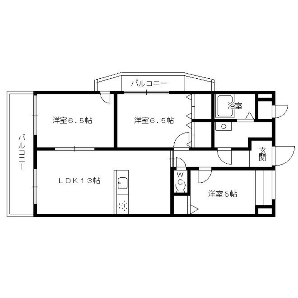 久大本線 久留米大学前駅 7階建 築21年 福岡県久留米市東合川5 (7万円／3LDK (洋6.5 洋5 洋5 LDK13.5)／74.79㎡)｜賃貸物件(賃貸マンション・アパート・一戸建て ...