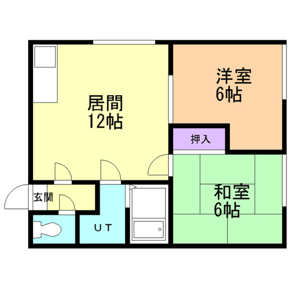 コーポ山花 北海道函館市富岡町1 (3.5万円／2LDK (和6 洋6 LDK12)／47.47㎡)｜賃貸物件(賃貸マンション・アパート・一戸建て)の住宅情報・お部屋探しならYahoo!不動産