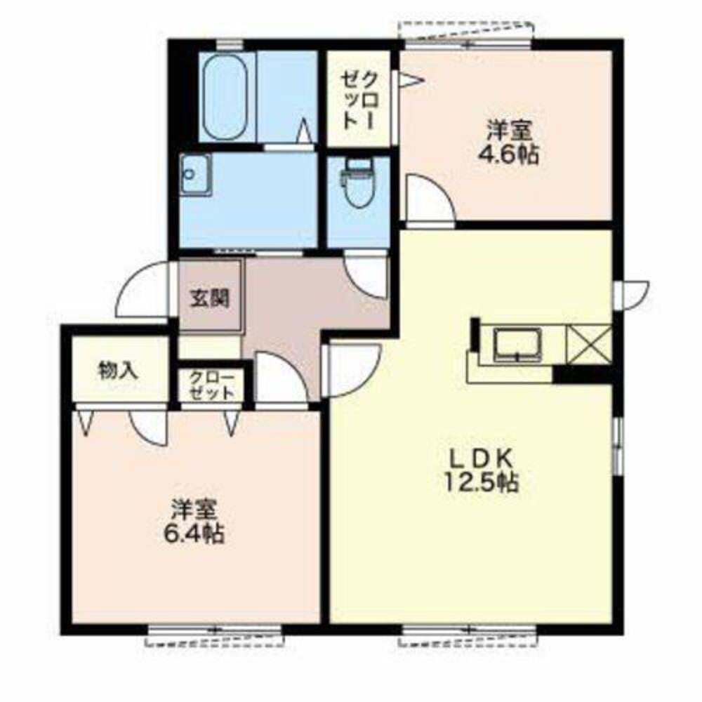 名鉄三河線 北新川駅 2階建 築21年 愛知県碧南市長田町2 (5.8万円／2LDK (洋6.4 洋4.6 LDK12.5)／54.81㎡)｜賃貸物件(賃貸マンション・アパート・一戸建て)の ...