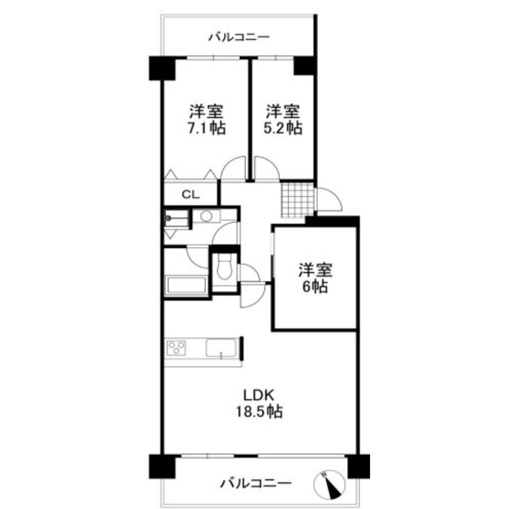 イトーピア泉北深井 大阪府堺市中区深井清水町 (14.7万円／3LDK (洋7.1 洋6 洋5.2 LDK18.5)／77.99㎡)｜賃貸物件(賃貸マンション・アパート・一戸建て)の住宅情報 ...