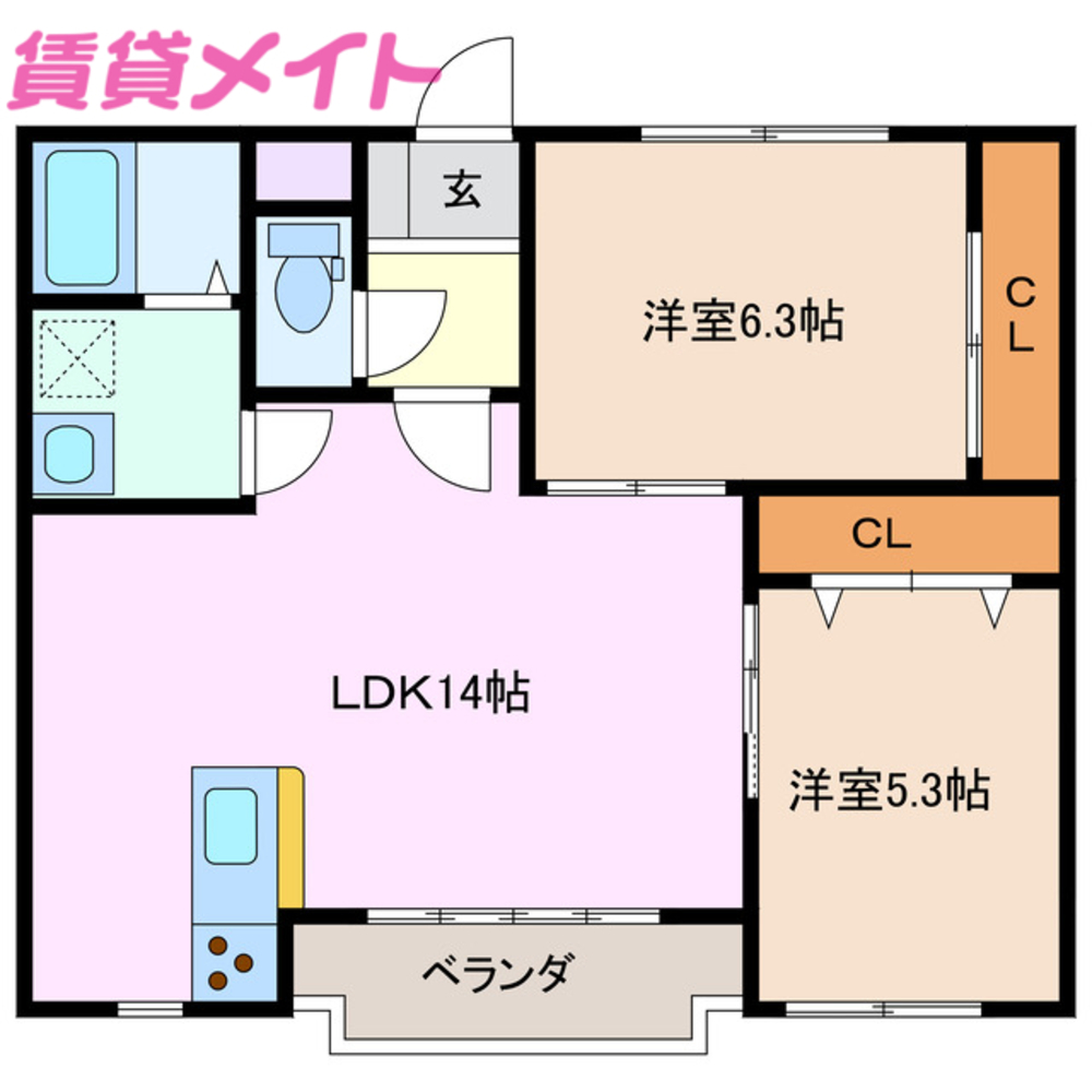 ロイヤルサイト 三重県四日市市日永西4 (7万円／2LDK (洋6.3 洋5.3 LDK14)／56.56㎡)｜賃貸物件(賃貸マンション・アパート・一戸建て)の住宅情報・お部屋探しなら ...
