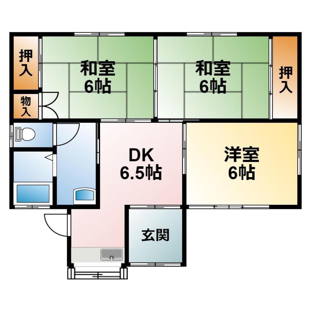 東金線 東金駅 平屋建て 築39年 千葉県大網白里市北今泉 (5万円／3DK (和6 和6 洋6 DK6.5)／56.31㎡)｜賃貸物件(賃貸マンション・アパート・一戸建て)の住宅情報・お ...