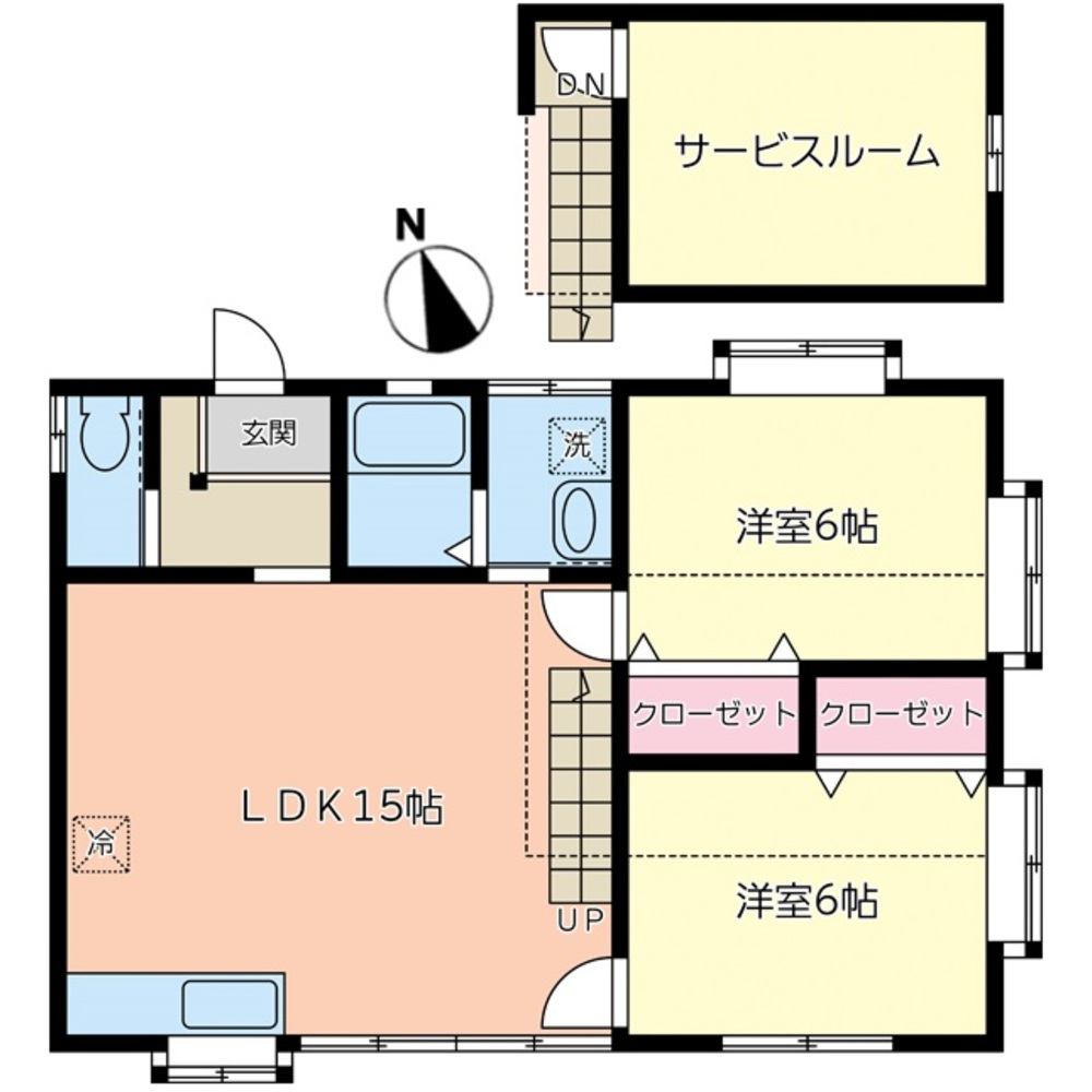 ハイツ天神前 栃木県足利市大前町 (5万円／2SLDK (洋6 洋6 LDK15 納戸 6)／57.96㎡)｜賃貸物件(賃貸マンション・アパート・一戸建て)の住宅情報・お部屋探しならYahoo!不動産