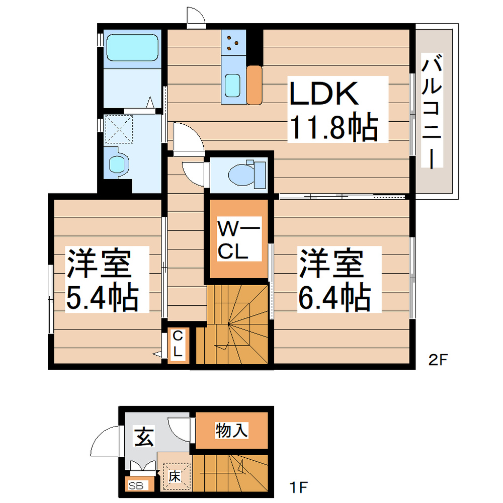 リブ福室 宮城県仙台市宮城野区福室3 (7.3万円／2LDK (洋6.4 洋5.4 LDK11.8)／62.75㎡)｜賃貸物件(賃貸マンション・アパート・一戸建て)の住宅情報・お部屋探しなら ...