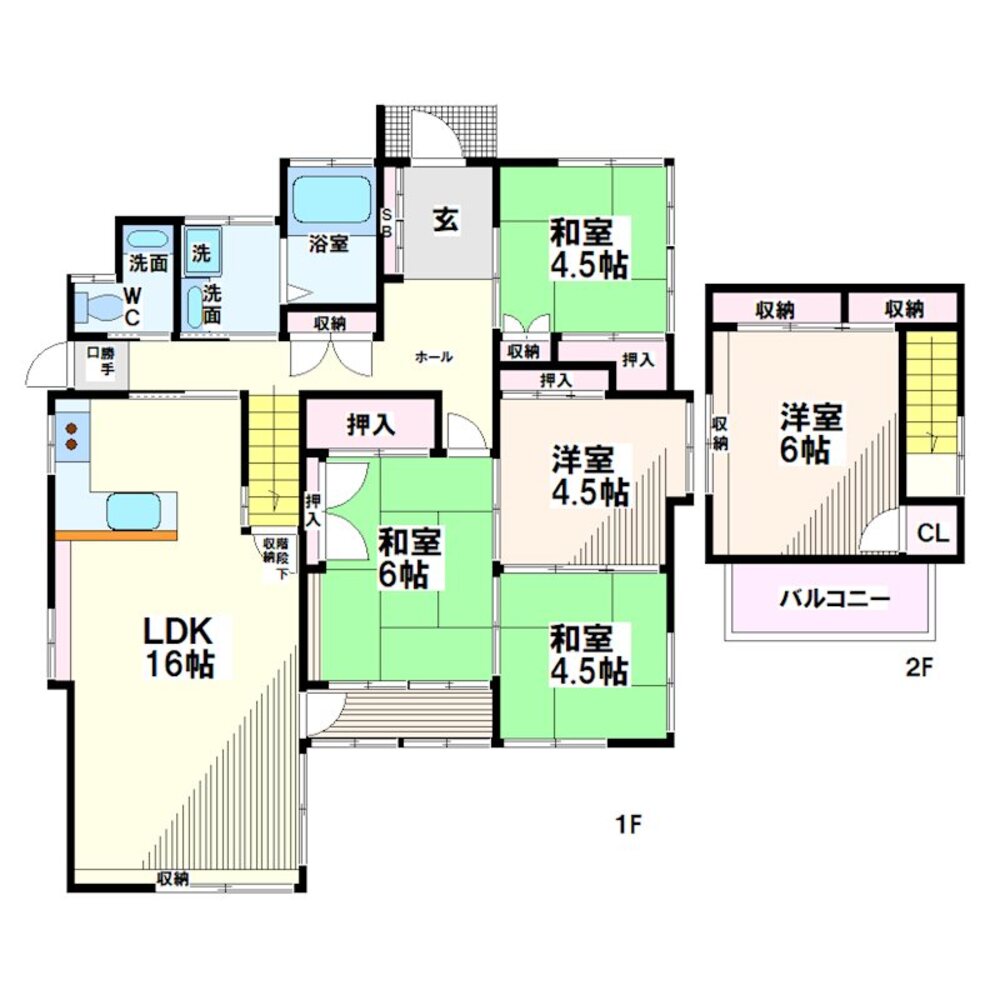 中央本線（JR東日本） 武蔵小金井駅 地上2階建て 築50年 東京都府中市新町3 (16万円／5LDK (和6 和4.5 和4.5 洋6 洋4.5 LDK16)／116.75㎡)｜賃貸物件 ...