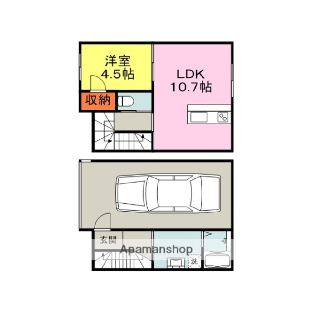 GARAGE HOUSE 合川 福岡県久留米市合川町 (6.5万円／1LDK (洋4.5 LDK10.7)／41.46㎡)｜賃貸物件(賃貸マンション・アパート・一戸建て)の住宅情報・お部屋探し ...