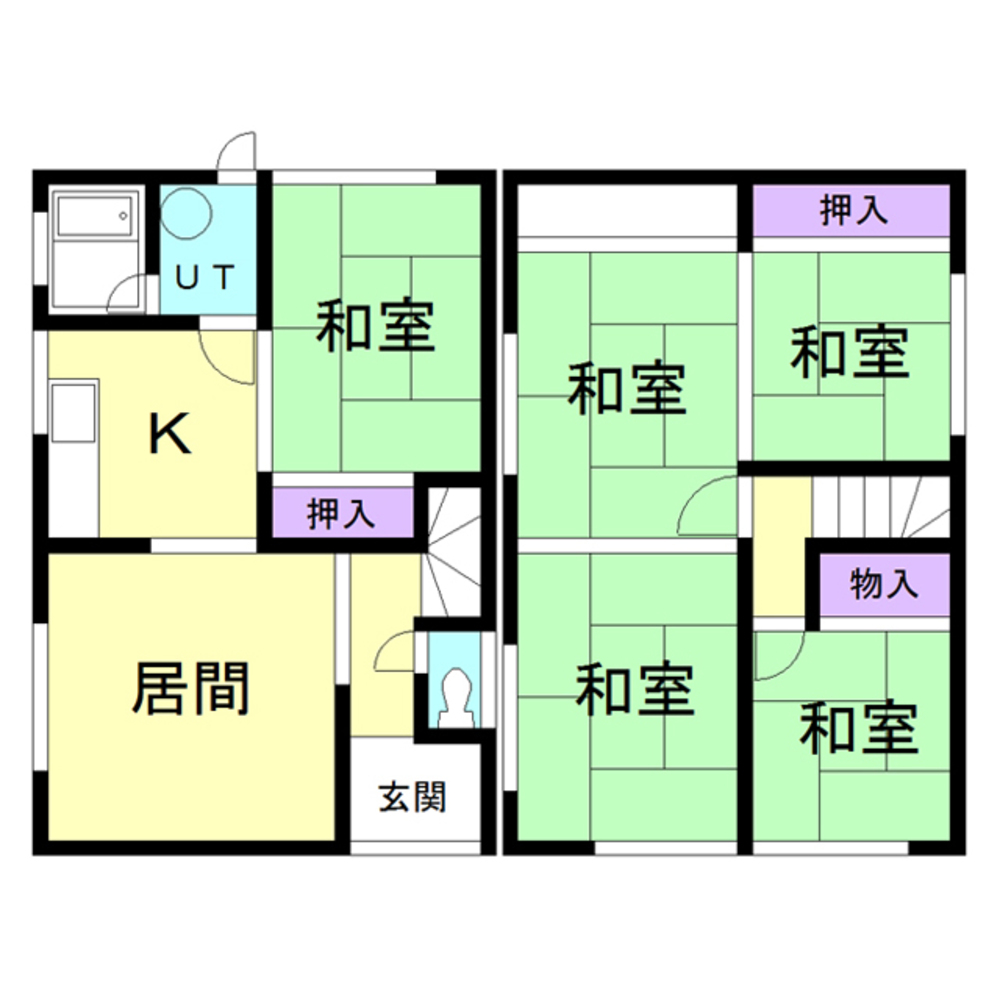 登別市富士町1丁目18-10戸建て 北海道登別市富士町1 (4万円／5LDK (和6 和6 和6 和4.5 和4.5 LD8.0K4.5)／68.84㎡)｜賃貸物件(賃貸マンション・アパート ...